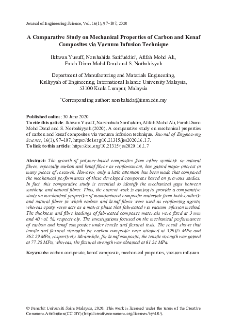 (PDF) A Comparative Study on Mechanical Properties of Carbon and Kenaf ...