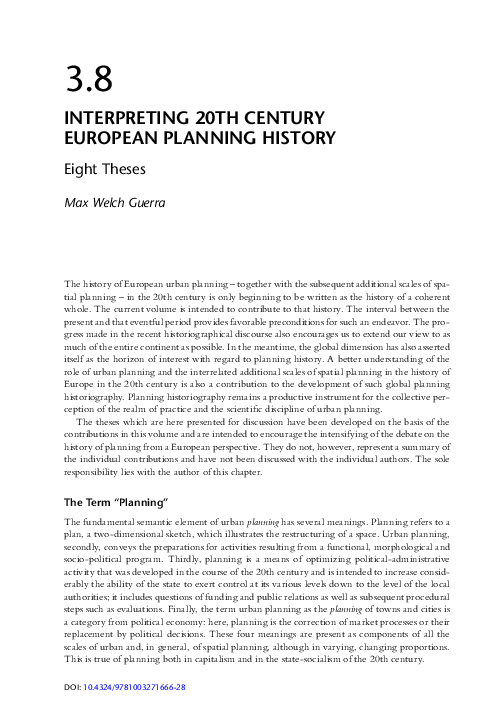 (PDF) Interpreting 20th Century European Planning History