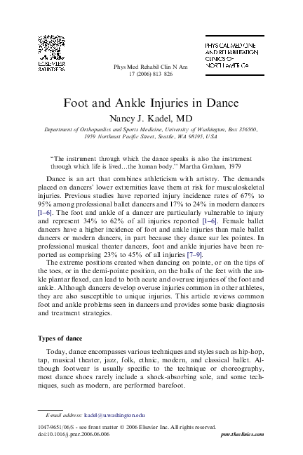 (PDF) Foot and Ankle Injuries in Dance