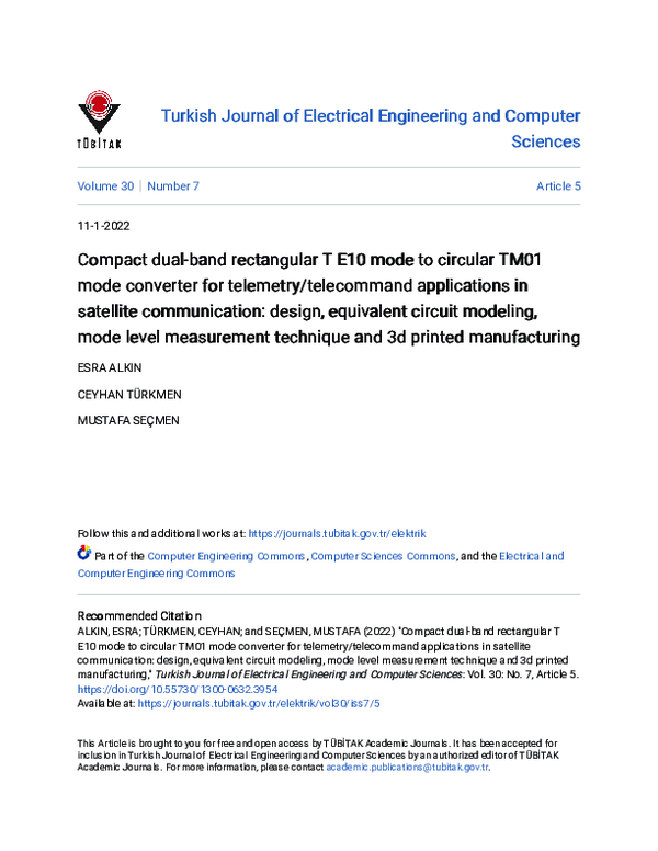 (PDF) Compact dual-band rectangular T E10 mode to circular TM01 mode converter for telemetry ...