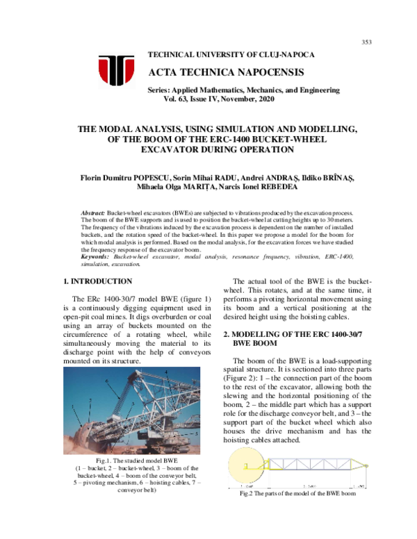 (PDF) The Modal Analysis, Using Simulation and Modelling, of the Boom ...