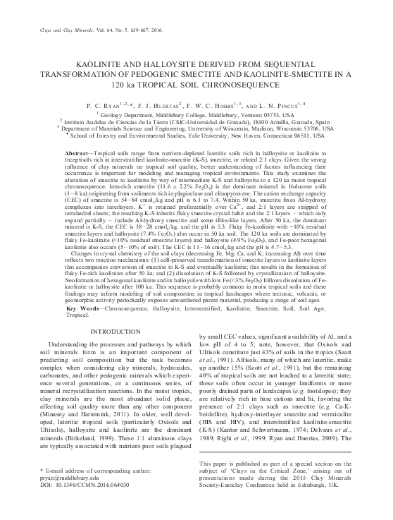 (PDF) Kaolinite and halloysite derived from sequential transformation ...
