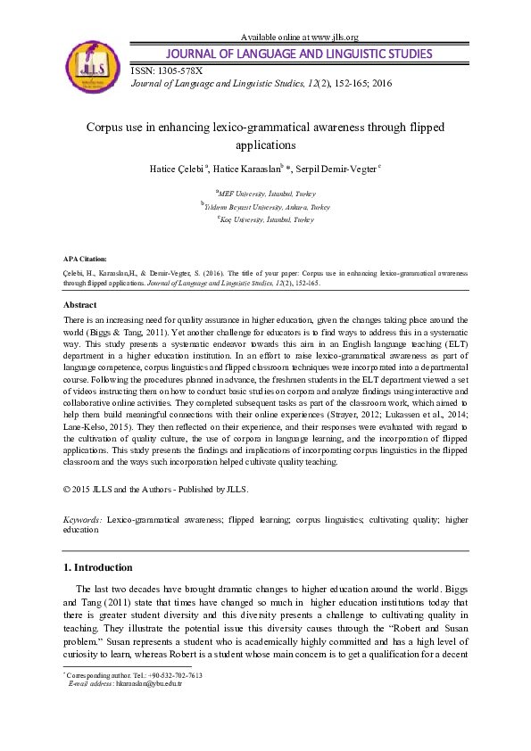 (PDF) Corpus use in enhancing lexico-grammatical awareness through ...