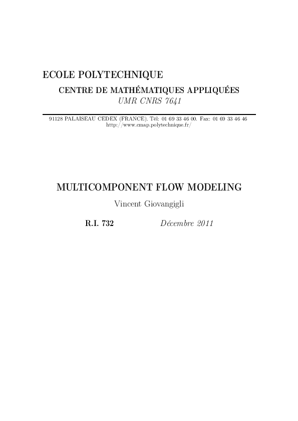 (PDF) Multicomponent flow modeling
