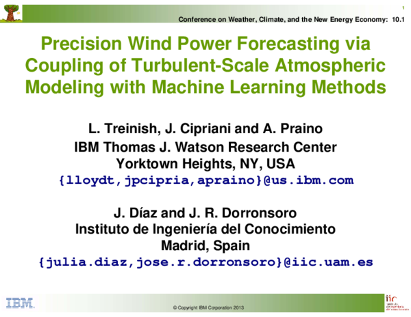 (PDF) Precision Wind Power Forecasting via Coupling of Turbulent-Scale Atmospheric Modelling ...