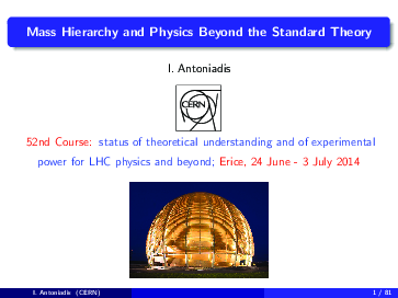 (PDF) Mass hierarchy and physics beyond the Standard Theory
