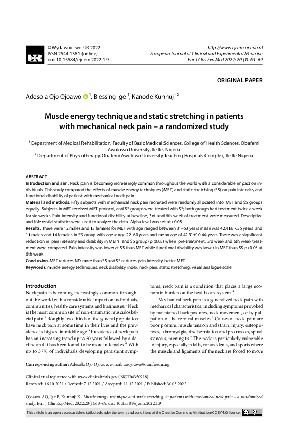 (PDF) Muscle energy technique and static stretching in patients with ...