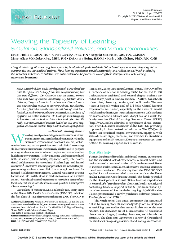 (PDF) Weaving the Tapestry of Learning
