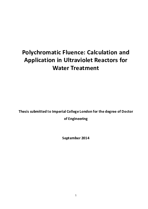 (PDF) Optimizing Polychromatic UV Fluence in Water Treatment