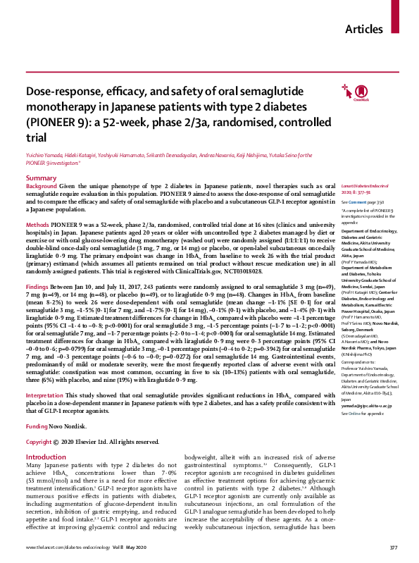 (PDF) Dose-response, efficacy, and safety of oral semaglutide ...