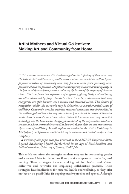 (PDF) Artist Mothers and Virtual Collectives: Making Art and Community ...