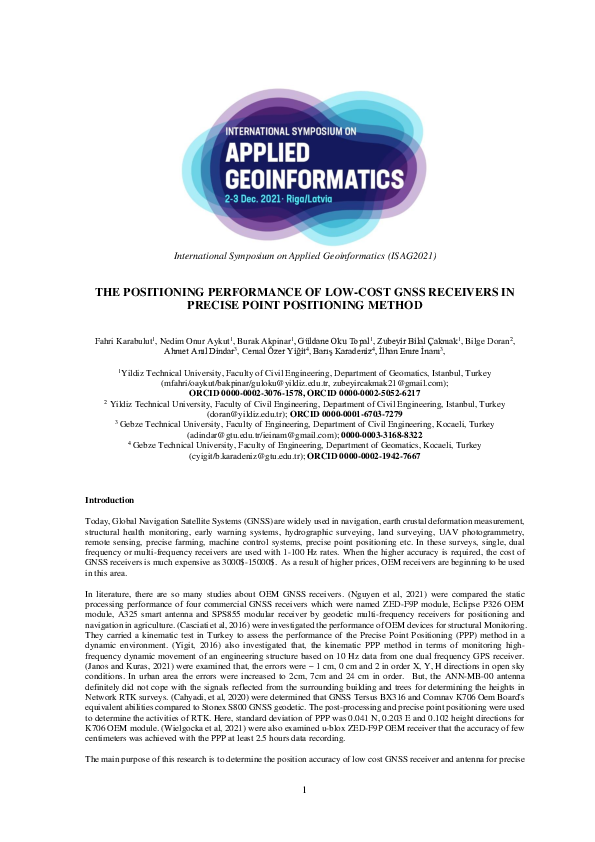 (PDF) The Positioning Performance of Low-Cost GNSS Receivers in Precise ...