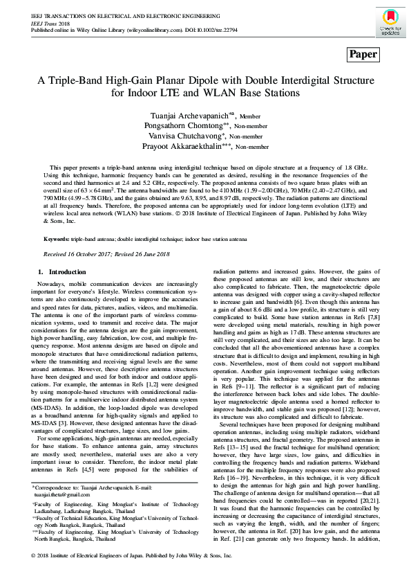 (PDF) A triple‐band high‐gain planar dipole with double interdigital ...