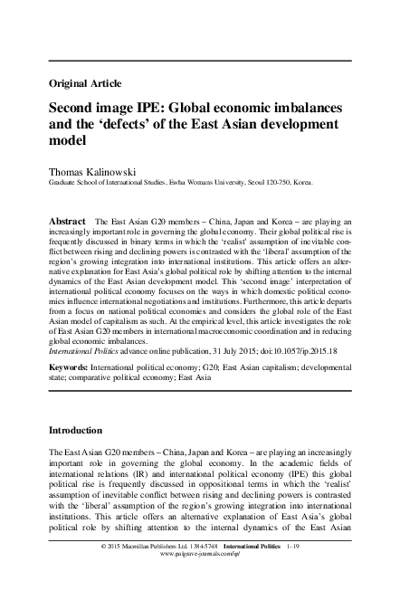 (PDF) Second image IPE: Global economic imbalances and the ‘defects’ of ...