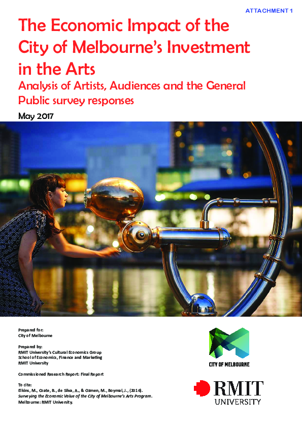 (PDF) The economic impact of the City of Melbourne's investment in the arts