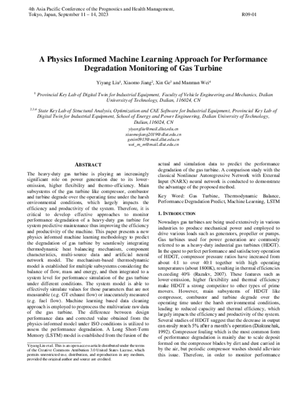 (PDF) Physics Informed Machine Learning Approach for Performance ...