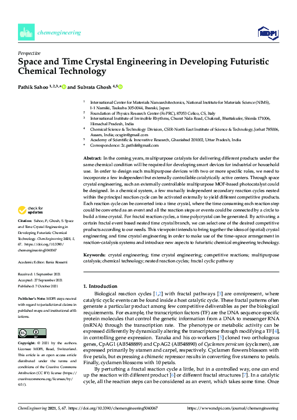 (PDF) Space and Time Crystal Engineering in Developing Futuristic ...