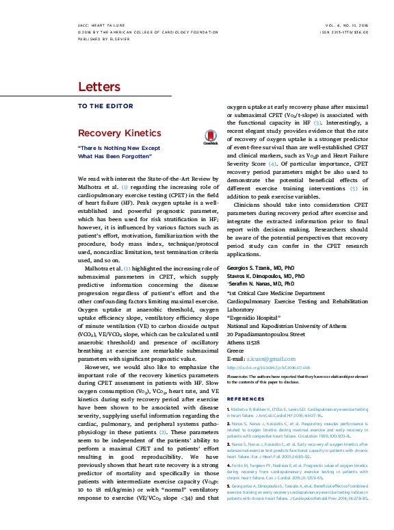 (PDF) Recovery Kinetics