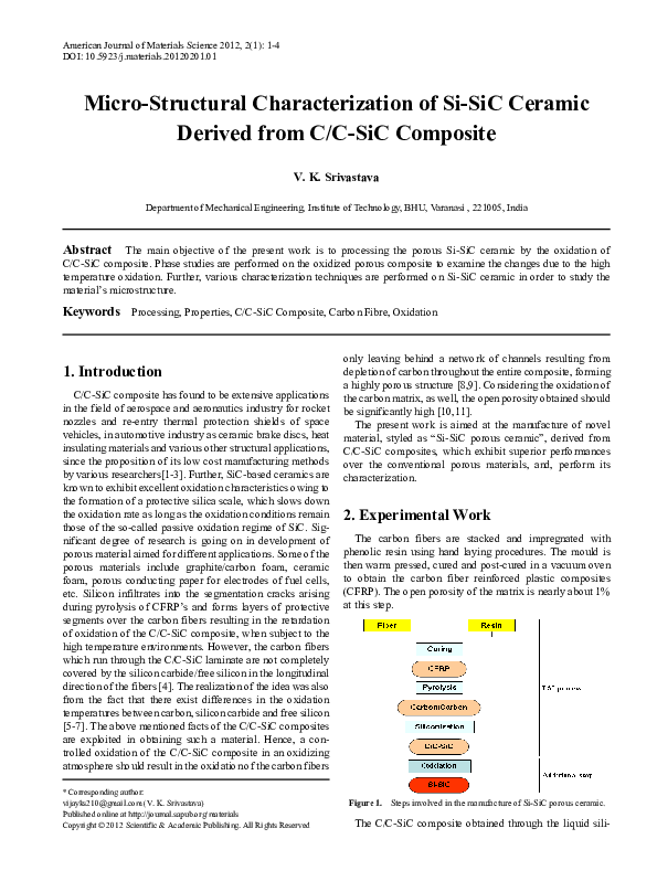 (PDF) Micro-Structural Characterization of Si-SiC Ceramic Derived from ...