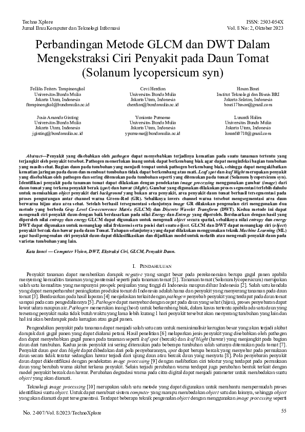 (PDF) Perbandingan Metode GLCM dan DWT Dalam Mengekstraksi Ciri ...