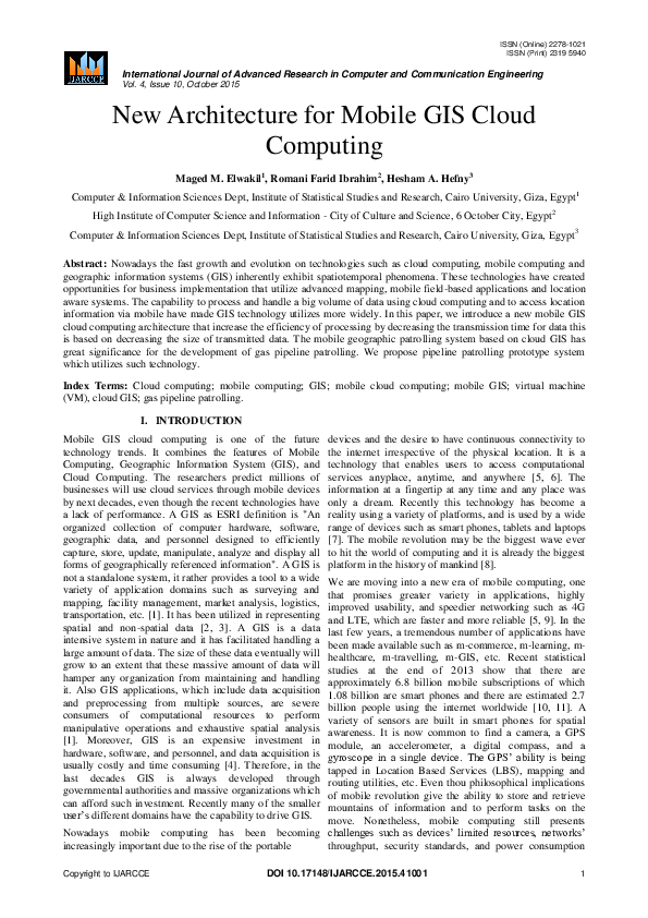 (PDF) New Architecture for Mobile GIS Cloud Computing