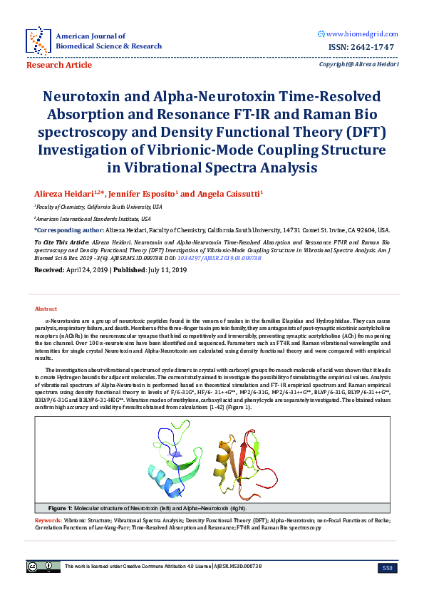 (PDF) Neurotoxin and Alpha-Neurotoxin Time-Resolved Absorption and ...