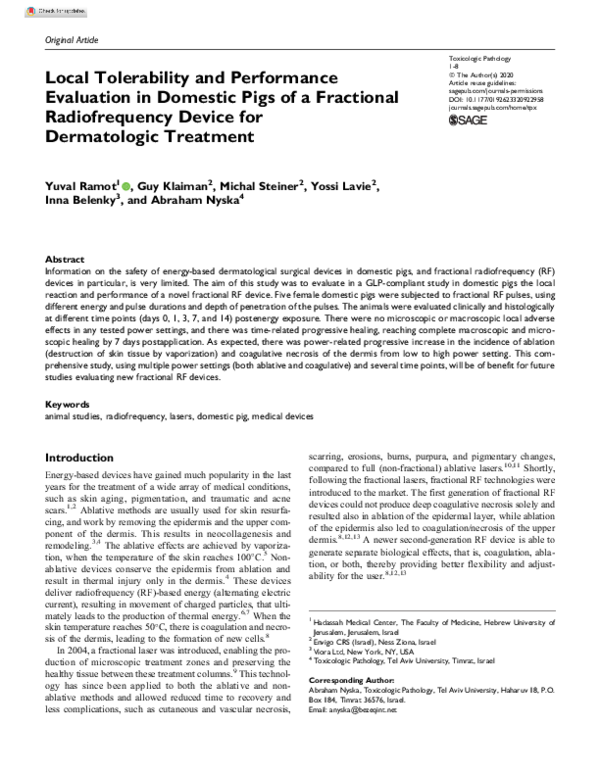 (PDF) Local Tolerability and Performance Evaluation in Domestic Pigs of ...