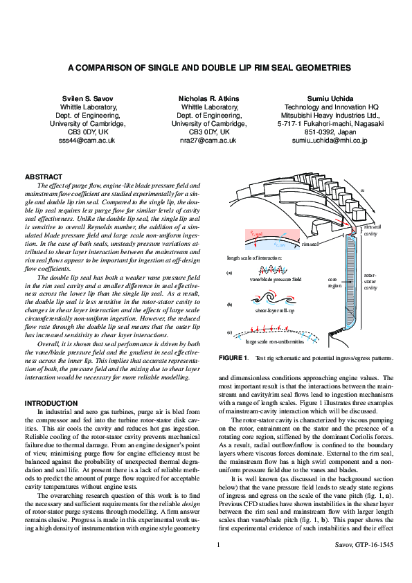 (PDF) A Comparison of Single and Double Lip Rim Seal Geometries
