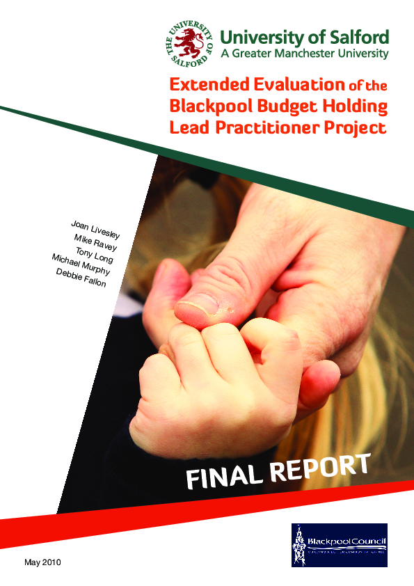 (PDF) Extended evaluation of the Blackpool Budget Holding Lead ...