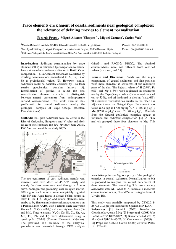 (PDF) Trace elements enrichment of coastal sediments near geological complexes: the relevance of ...