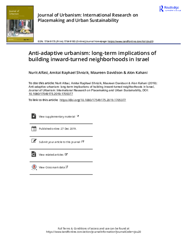 (PDF) Anti-adaptive urbanism: long-term implications of building inward ...