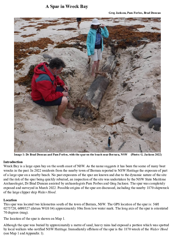 (DOC) A Spar in Wreck Bay