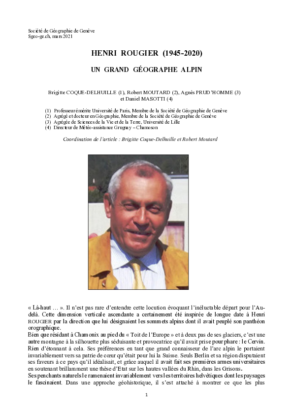 (PDF) Article hommage H Rougier