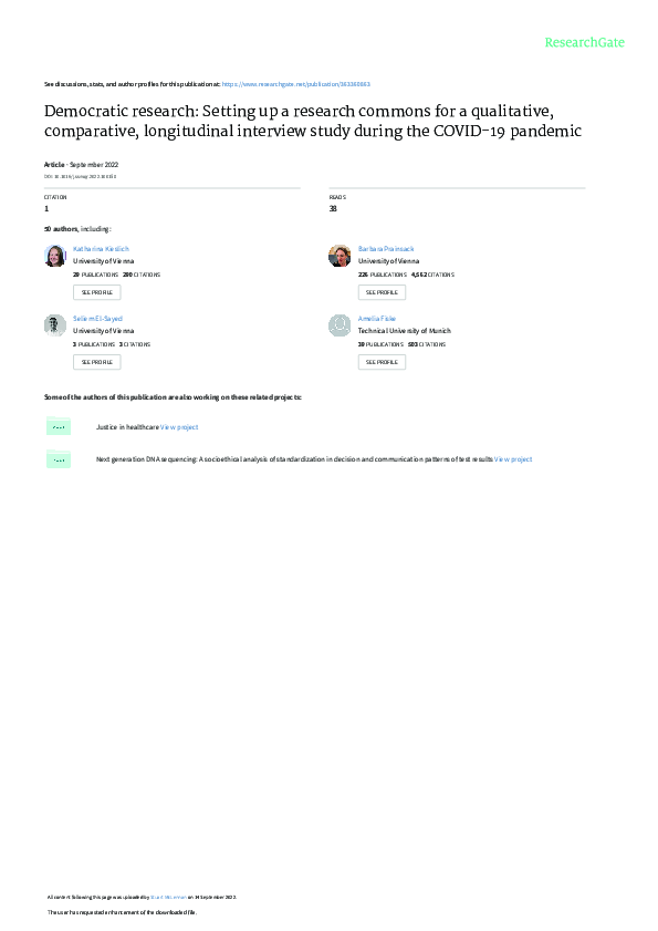 (PDF) Democratic research: Setting up a research commons for a ...
