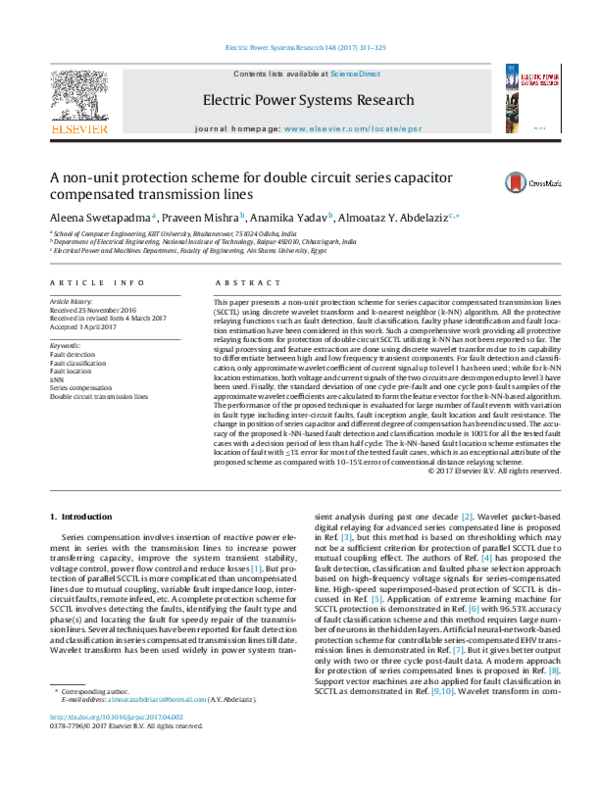 (PDF) A non-unit protection scheme for double circuit series capacitor ...