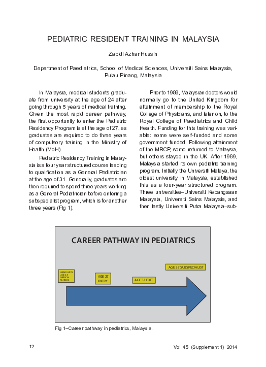 (PDF) Pediatric resident training in Malaysia
