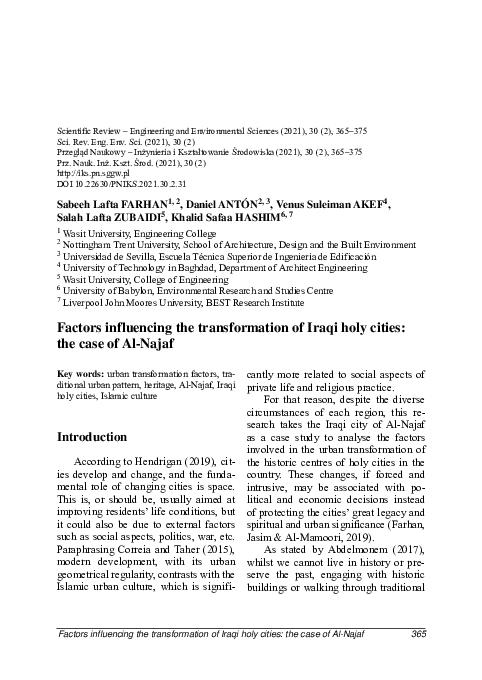 (PDF) Factors influencing the transformation of Iraqi holy cities: the ...