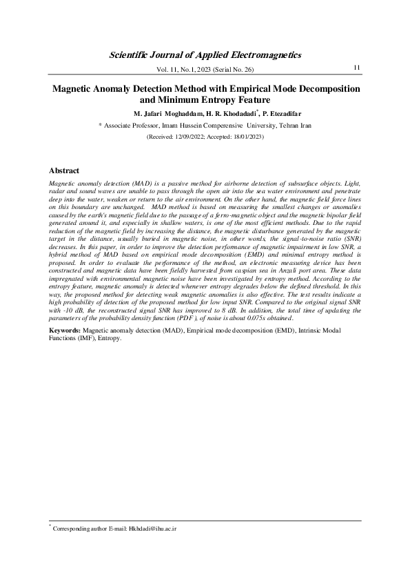(PDF) Magnetic Anomaly Detection Method with Empirical Mode ...