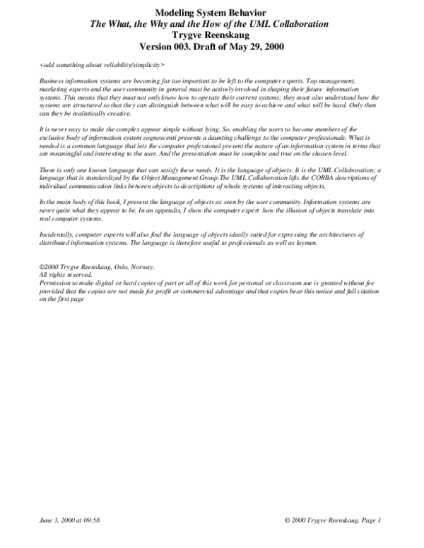 (PDF) Modeling System Behavior