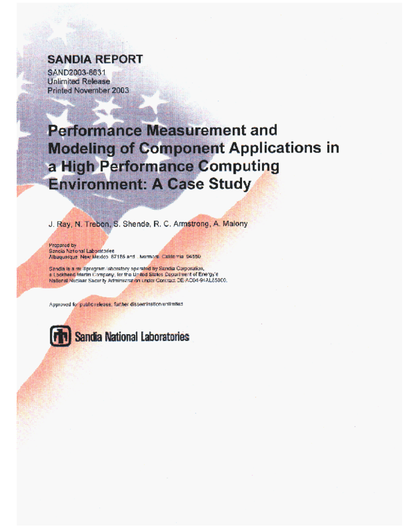 (PDF) Performance measurement and modeling of component applications in a high performance ...