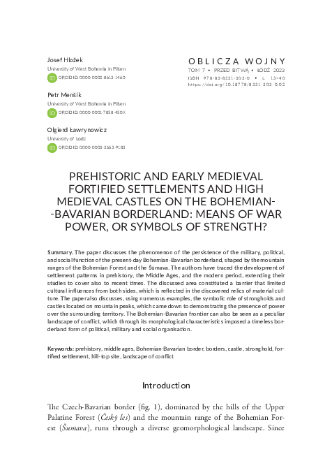 (PDF) Prehistoric and Early Medieval Fortified Settlements and High Medieval Castles on the ...
