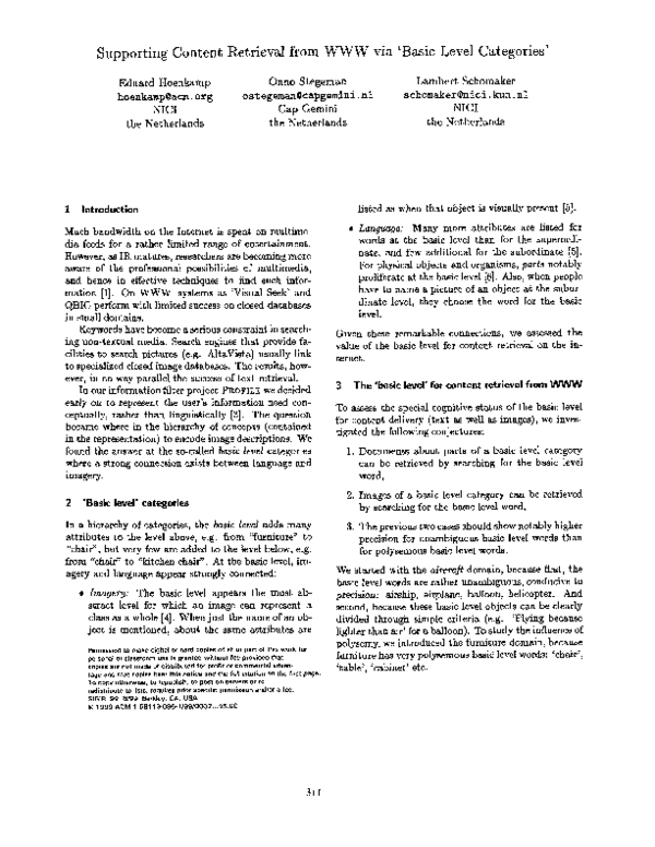 (PDF) Supporting content retrieval from WWW via “basic level categories” (poster abstract)