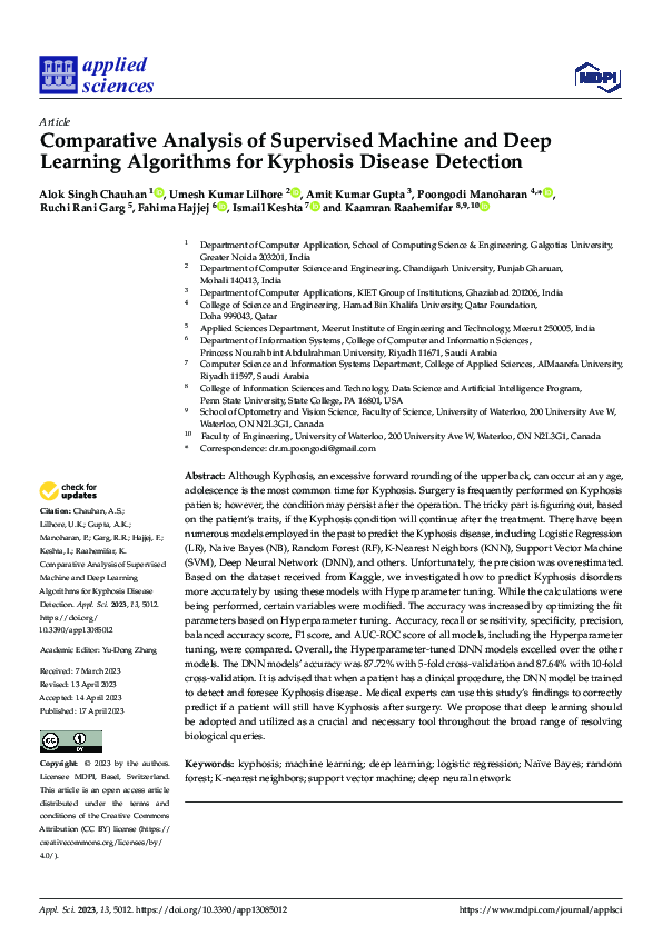 (PDF) Comparative Analysis of Supervised Machine and Deep Learning ...