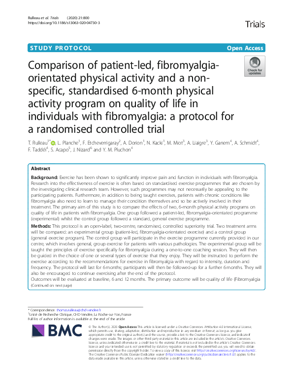 (PDF) Comparison of patient-led, fibromyalgia-orientated physical ...