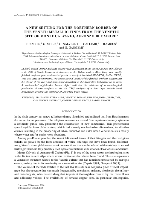 (PDF) A New Setting for the Northern Border of the Veneti: Metallic ...