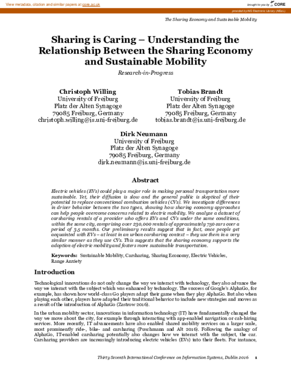 (PDF) Sharing is Caring-Understanding the Relationship Between the Sharing Economy and ...