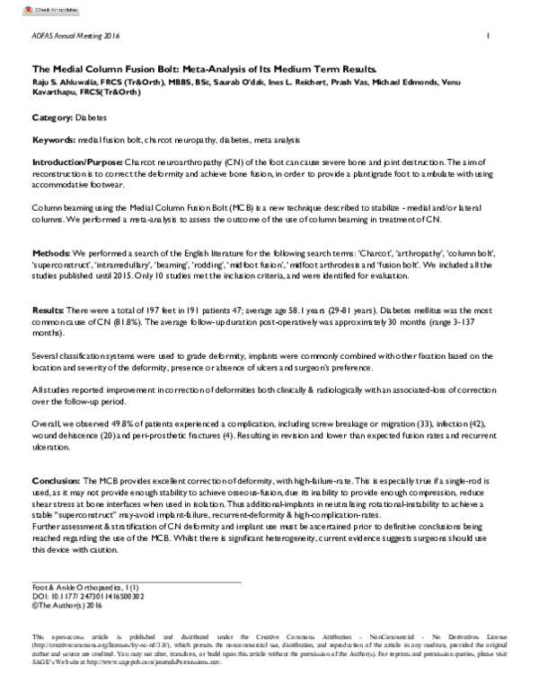 (PDF) The Medial Column Fusion Bolt