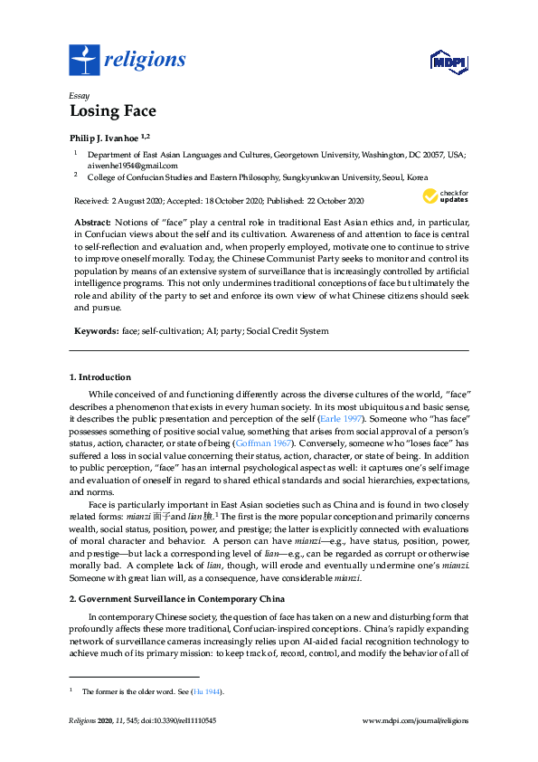 (PDF) Losing Face