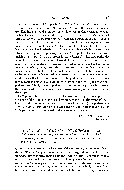 (PDF) The Cross and the Ballot: Catholic Political Parties in Germany ...
