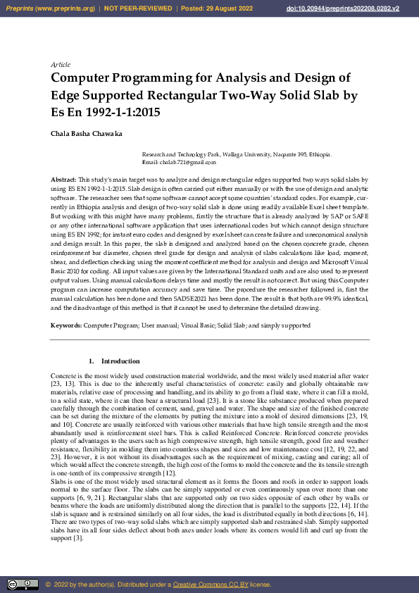 (PDF) Computer Programming for Analysis and Design of Edge Supported ...
